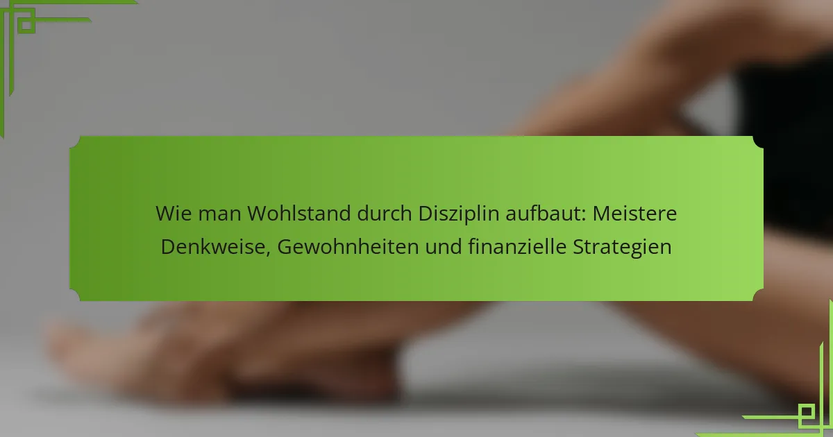 Vermögen aufbauen: Disziplin, Gewohnheiten & Finanzstrategien meistern